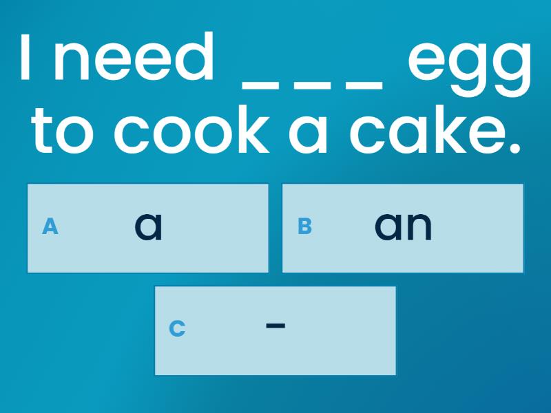 GG2 2.2 a/an/no article - Quiz