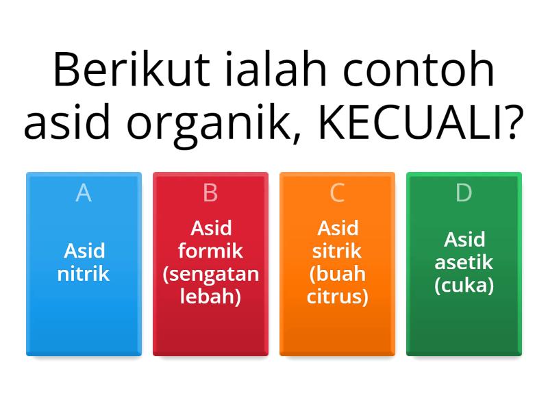 Sifat asid dan alkali - Quiz