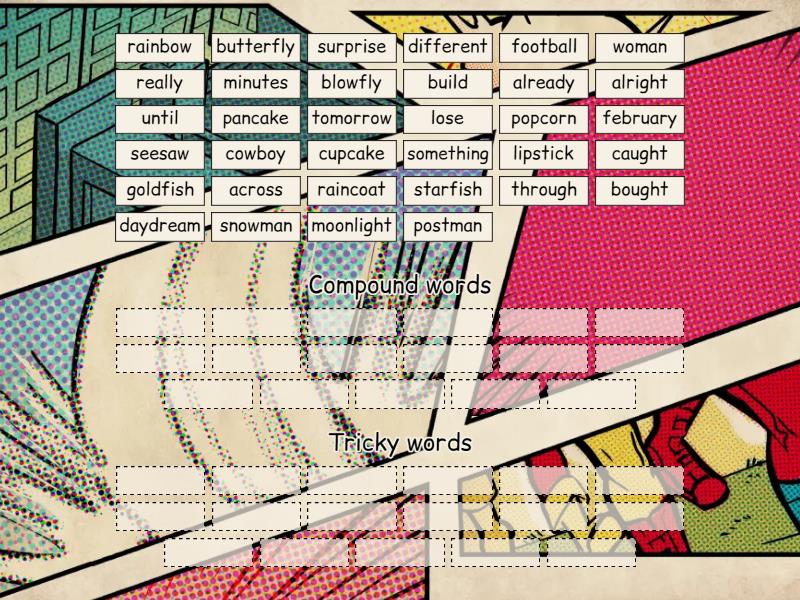 Sorting compound and tricky words - Group sort