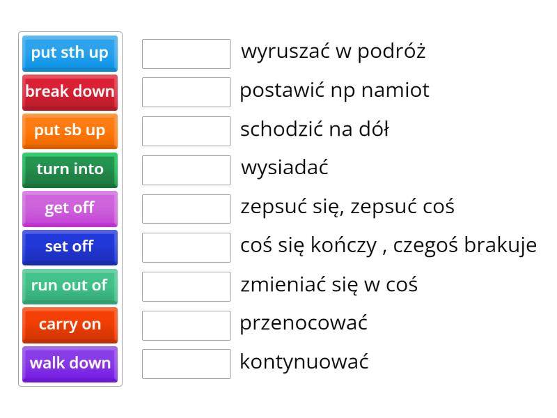 3.6 phrasal verbs 2 - Match up
