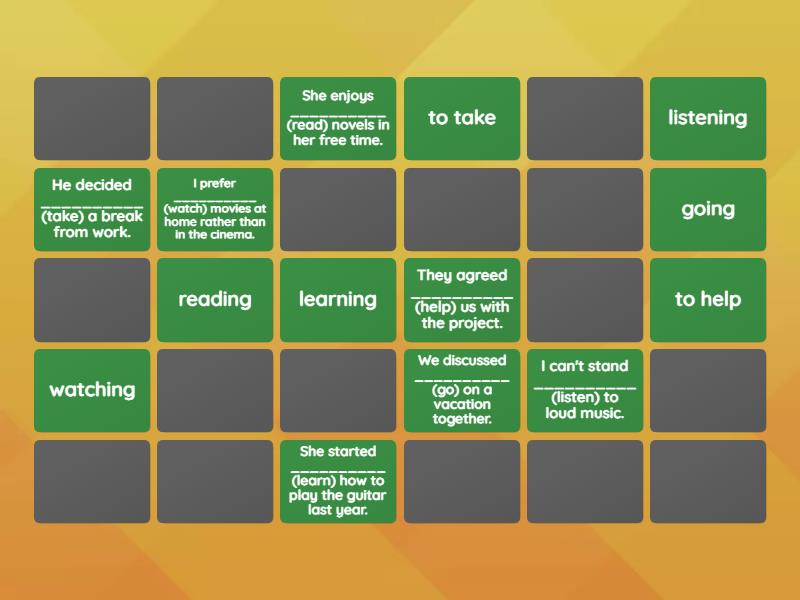 Verb Pat - Matching pairs