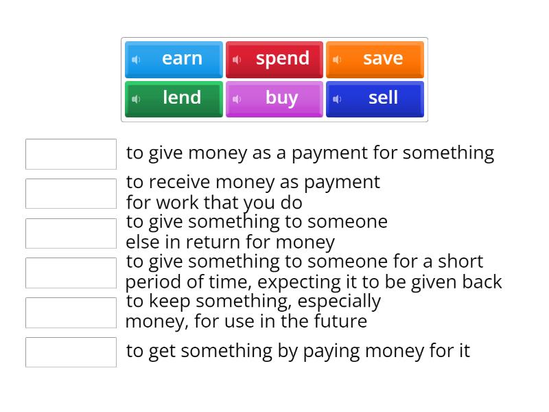 quiz flash money - Match up