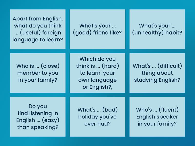 Speaking Degrees of comparison - Flip tiles