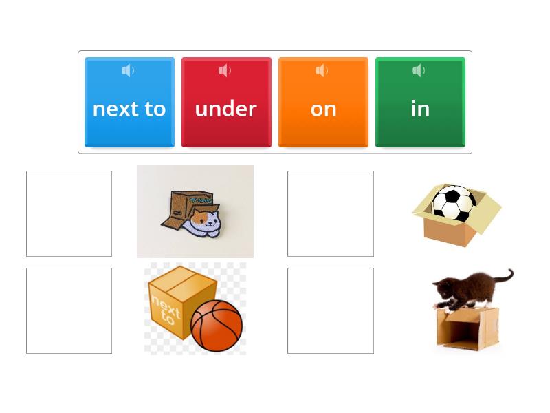 Kids Box 1 unit 3 prepositions - Match up