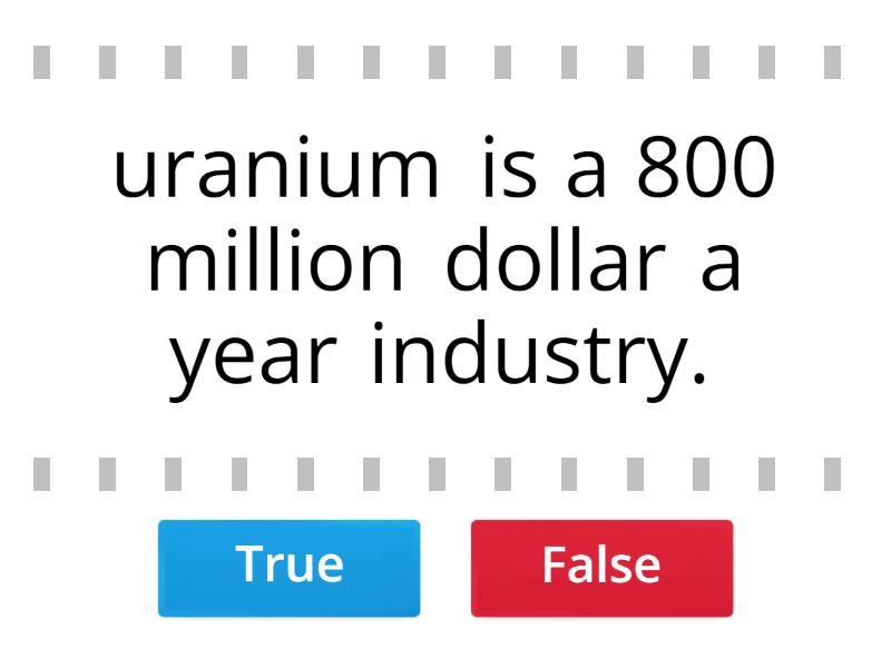 uranium - True or false