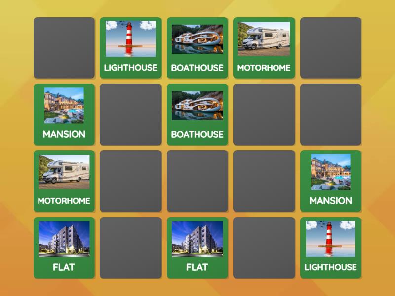 TYPES OF HOUSES - Matching pairs