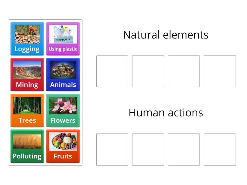 Natural elements and Human actions - Group sort