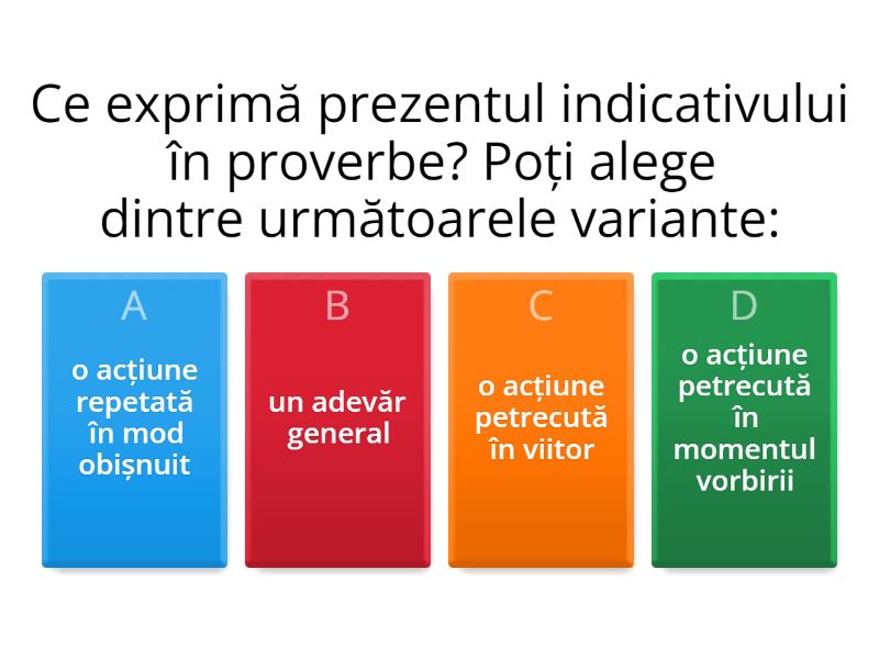 Modurile și timpurile verbului - Quiz