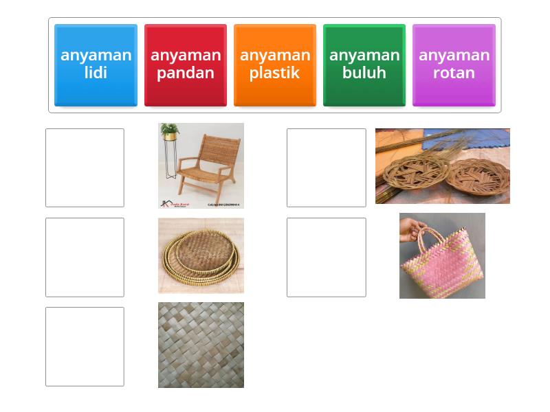 Jenis-jenis anyaman - Match up