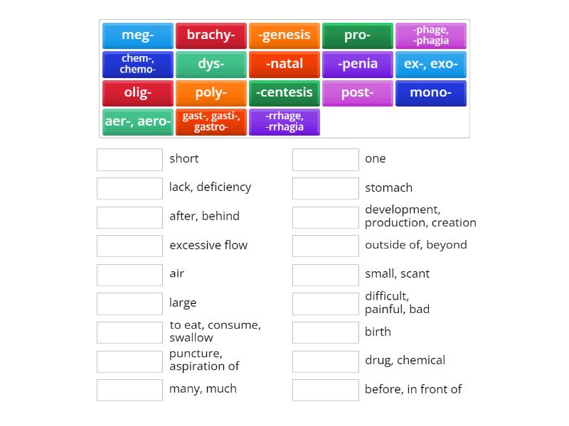 MedTerms 7, 8, 9 - Match up