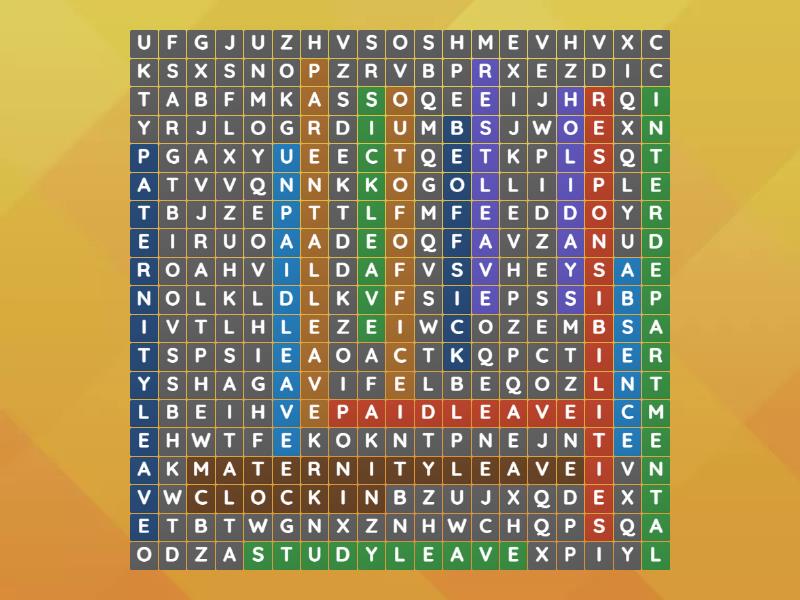 word search - Sopa de letras