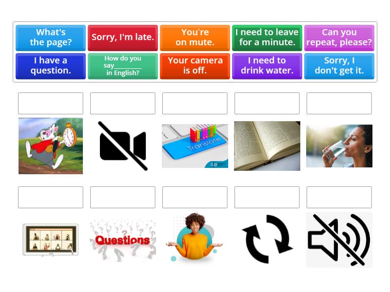 CLASSROOM LANGUAGE - A1 - Match up