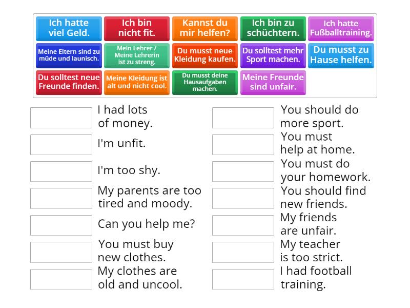 Echo Express 2 Unit 5 Problems - Match up
