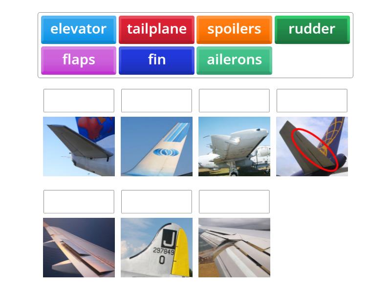 Aviation vocabulary - parts of a plane 2 - Match up