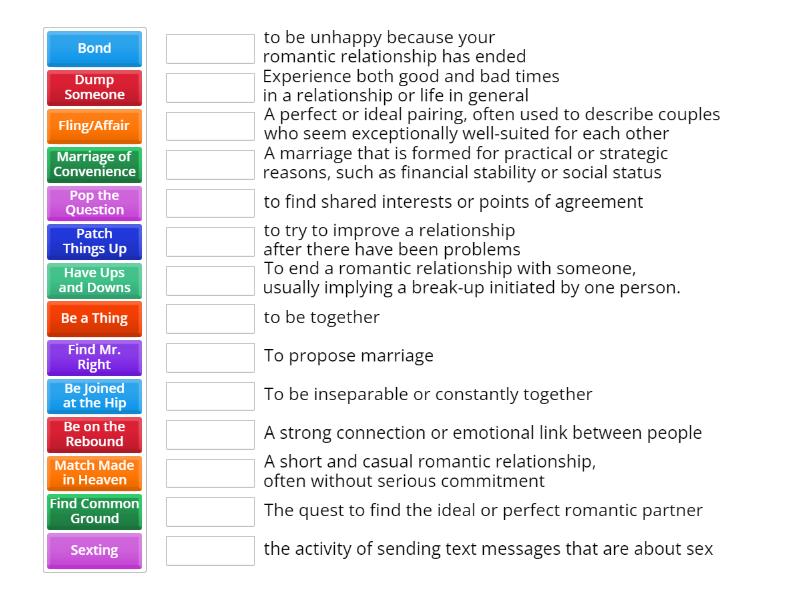 Relationship definitions - Match up