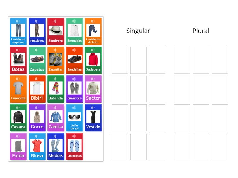 Ropa (Singular-Plural) - Group sort
