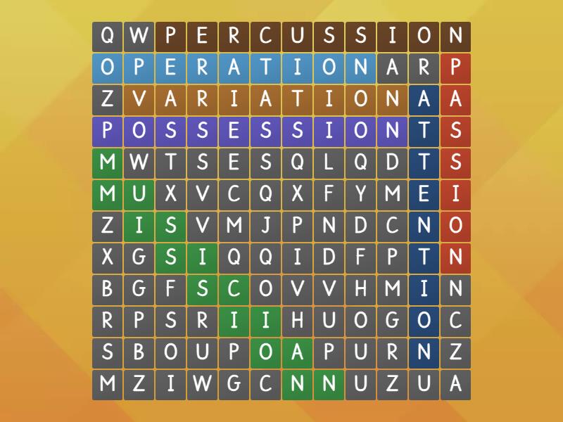 "shun" words Homework 10 - Wordsearch