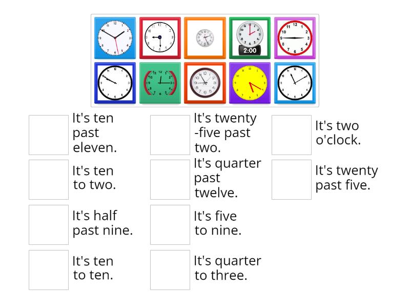 Telling time - Match up