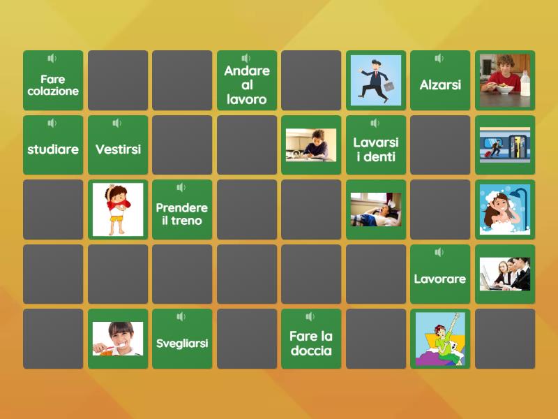 Attività quotidiane in italiano - Parejas