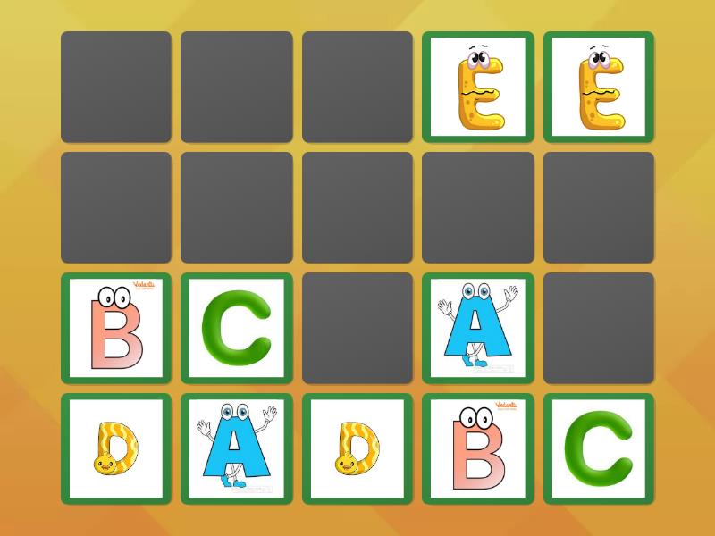 Alphabet A-J - Matching pairs