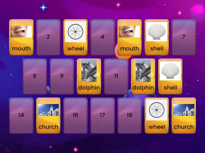 Memory game - digraphs - MEIE - Matching pairs