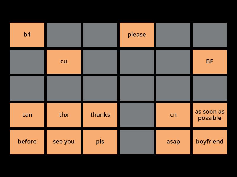 Texting. A2 - Matching pairs