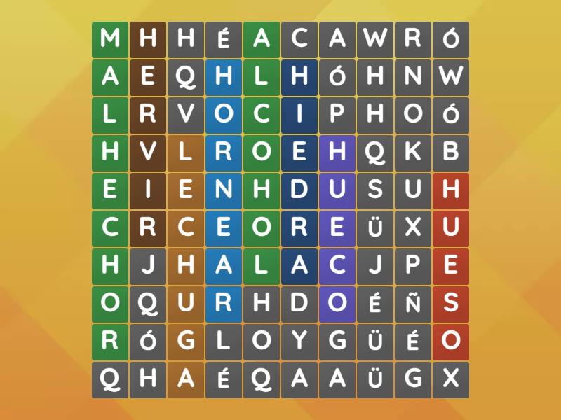 Sopa de letras con palabras que contengan H - Wordsearch