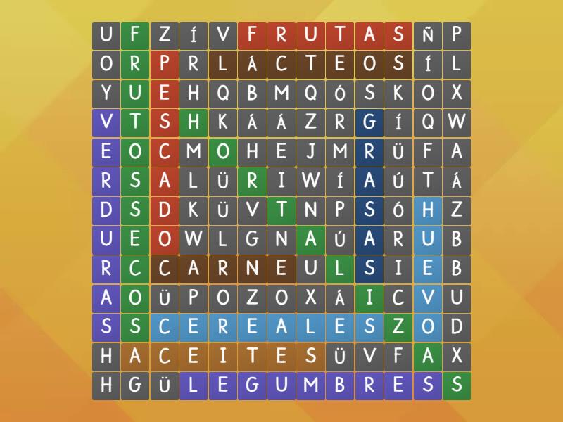 alimenticia - Sopa de letras