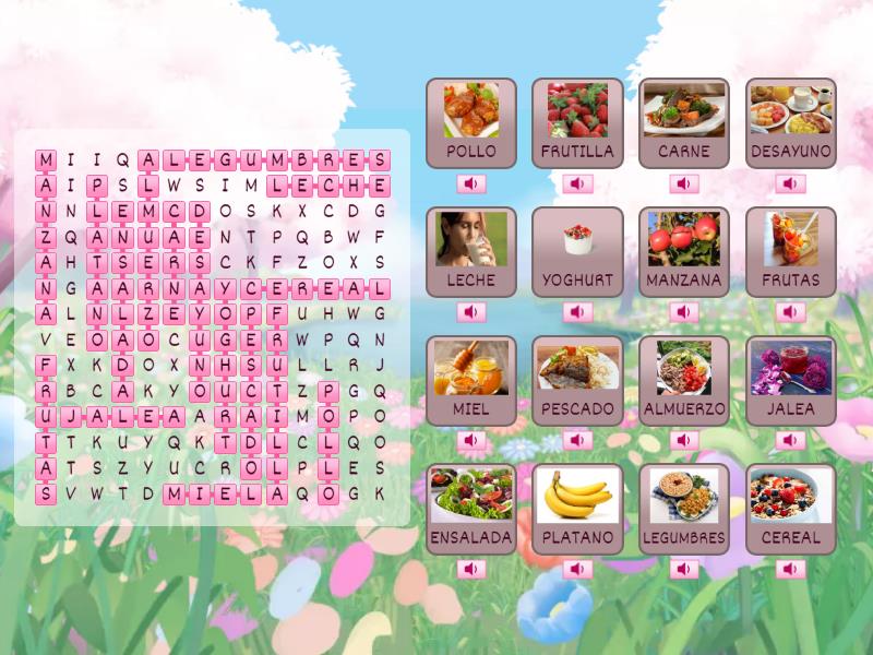 SOPA DE LETRAS. COMIDA SALUDABLE - Wordsearch
