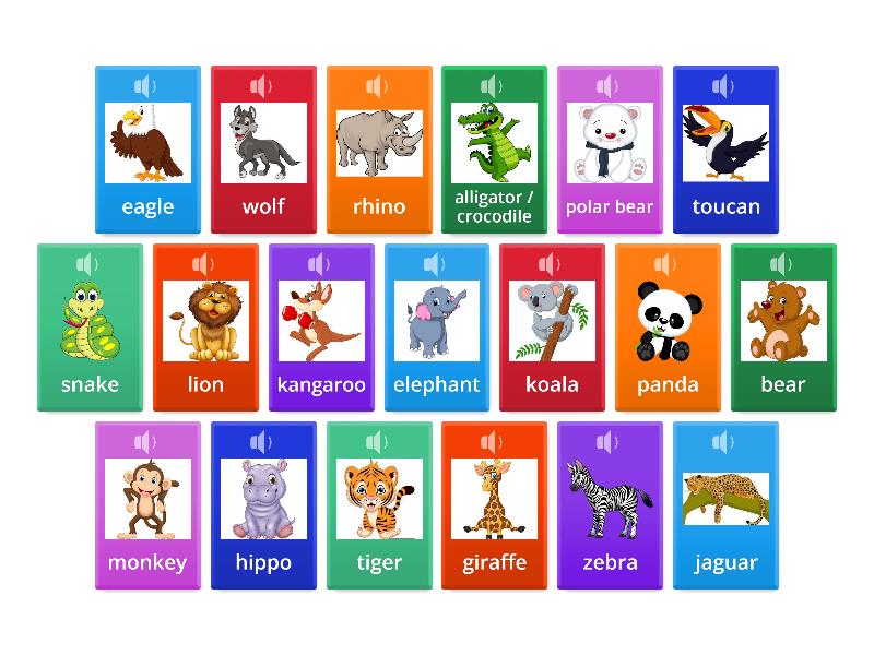 Zoo animals 1 - Flip tiles