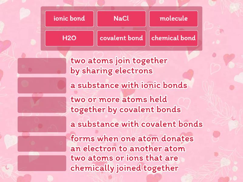 Chemical Bonding - Match up