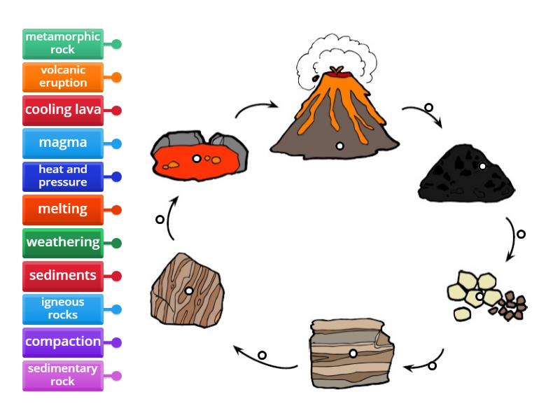 Grade 4 - Rock Cycle - Labelled diagram