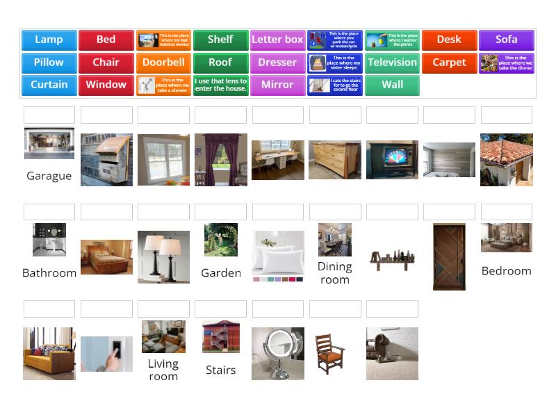 Parts of my house and vocabulary - Match up