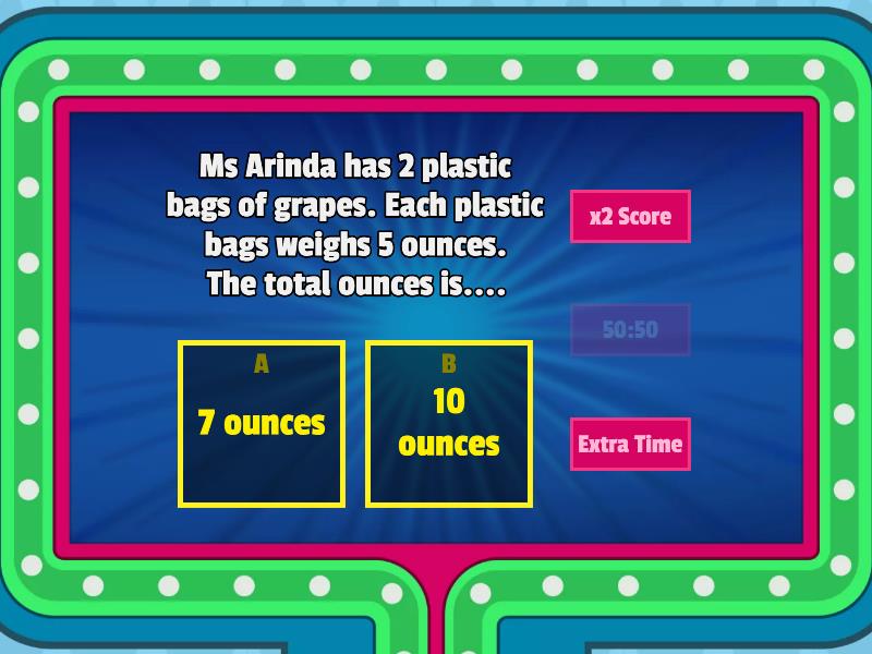 Kilogram Word Problem - Gameshow quiz