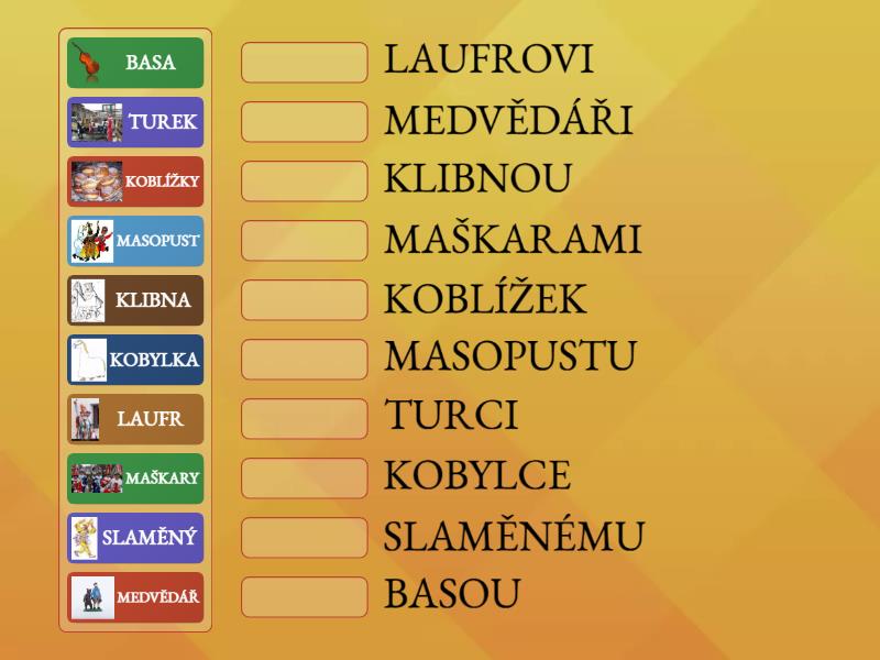 Tvary slov-MASOPUST - Match up
