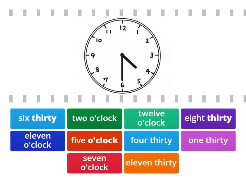 Ready 2B Unit 3- Time_o'clock/thirty - Find the match