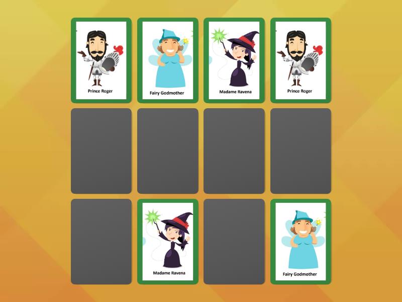 memory characters - Matching pairs