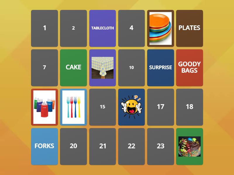 Birthday memory game - Matching pairs