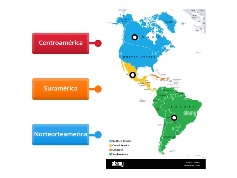 regiones de América - Labelled diagram