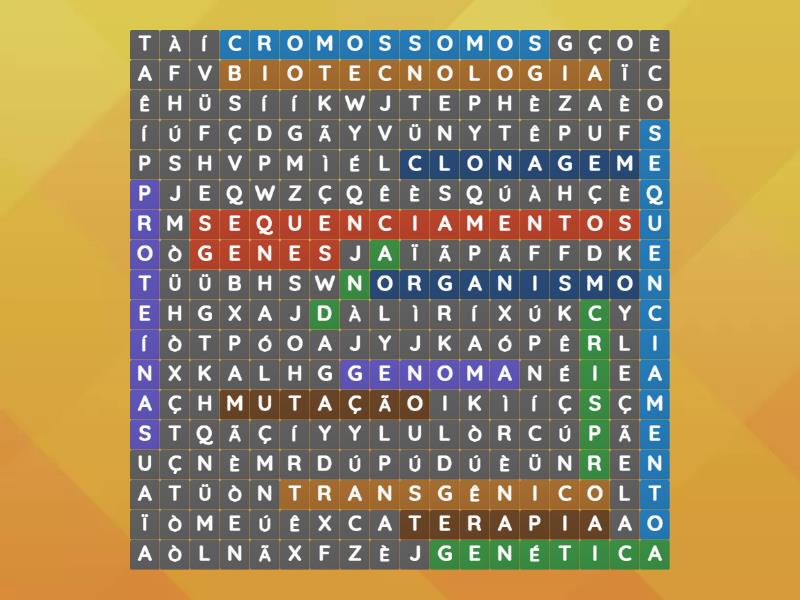 engenharia genetica - Sopa de letras