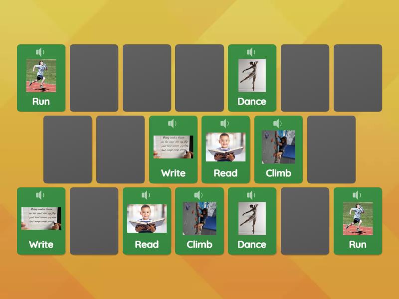 Action verbs - People - Matching pairs