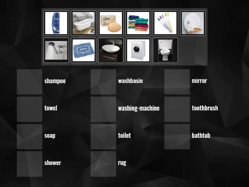 Bathroom - Match the objects - Match up