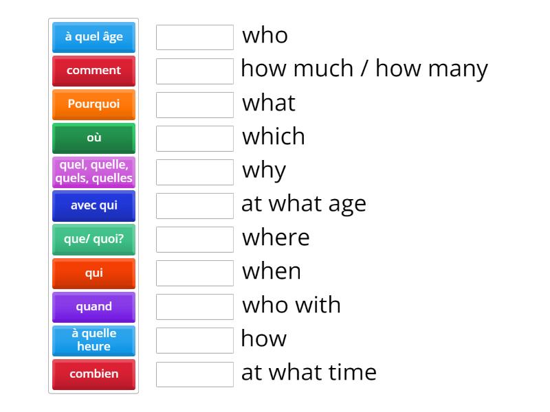 questions 1 - Match up