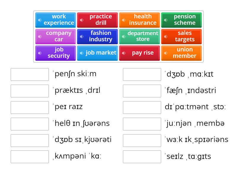 RM B1+ 2B VB pronunciation - Match up
