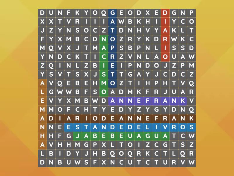 anne frank - Wordsearch