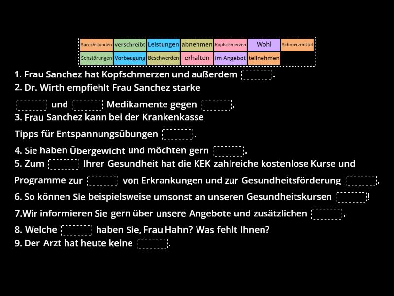 Schritte B1 Lektion 3 Wortschatz C1 - Complete the sentence