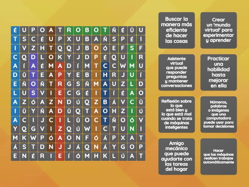 La Inteligencia Artificial - Sopa de letras
