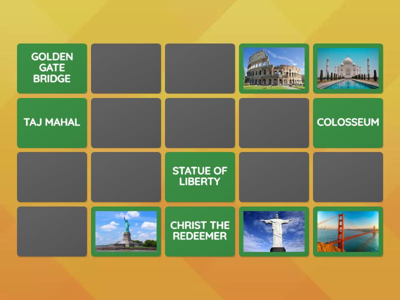 FAMOUS LANDMARKS (in the world) - Matching pairs