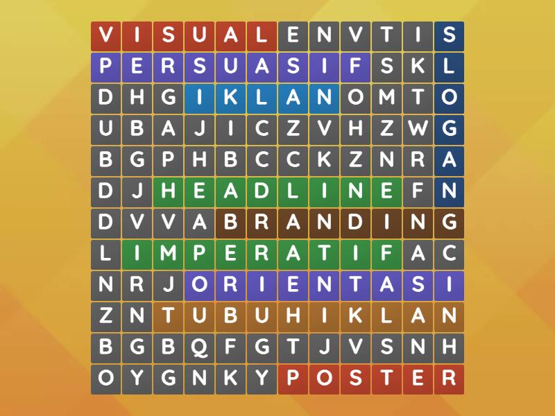 Teks Iklan, Slogan dan Poster - Wordsearch
