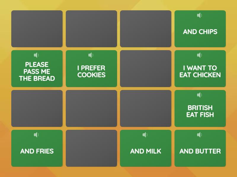 FOOD PAIRS 2 - Matching pairs